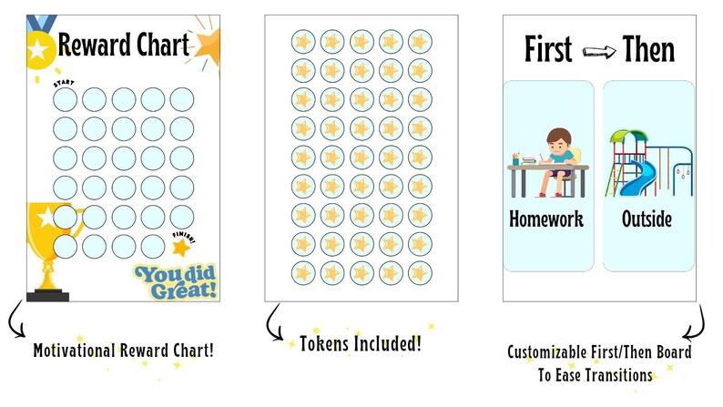 Editable Blue Visual Schedule for Kids - Etsy