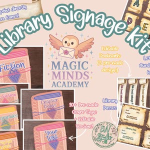 Magic Minds Library Signage Kit - Etsy