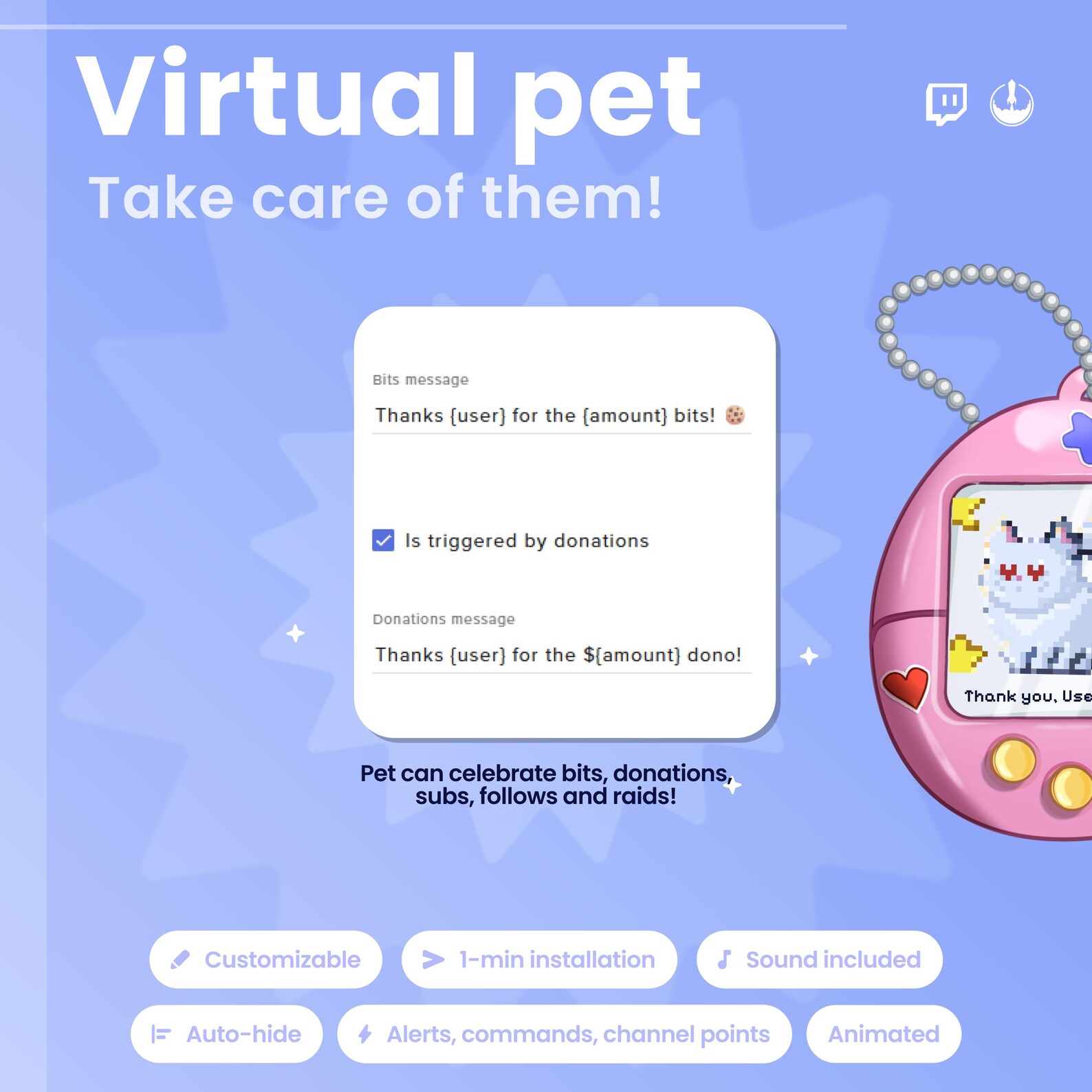 Animated Pixel Art Twitch Cat Pet Widget: Twitch Stream Overlay ...