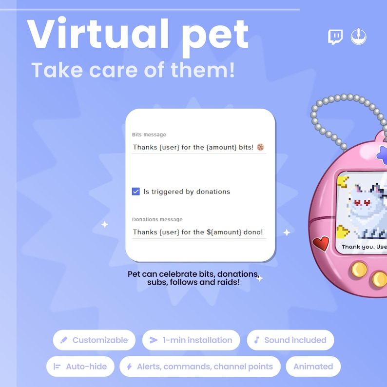 Animated Pixel Art Twitch Cat Pet Widget: Twitch Stream Overlay ...