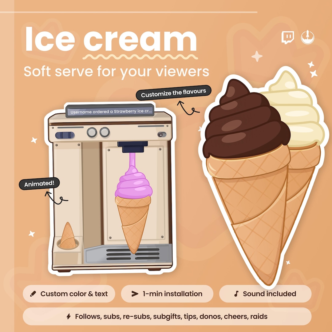 Interactive Twitch Ice Cream Widget - Customizable Animated Twitch ...