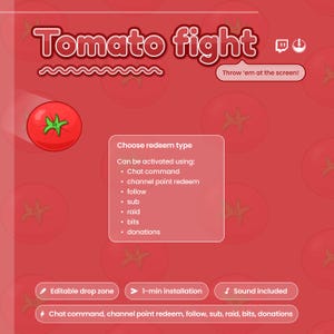 Interactive Twitch Overlay – Tomato Fight Game | Animated Tomato Throw ...
