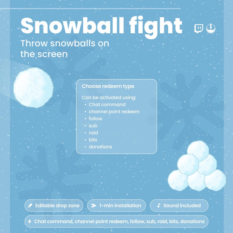 Interactive Snowball Fight Twitch Widget | Christmas Winter Animated ...