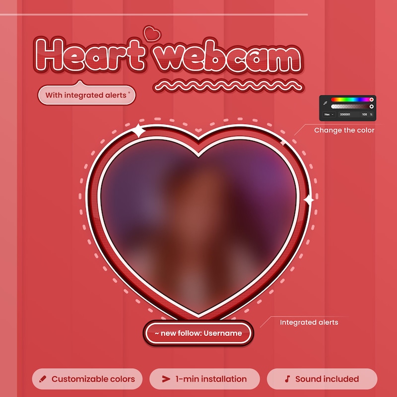 Heart Webcam Overlay - Etsy