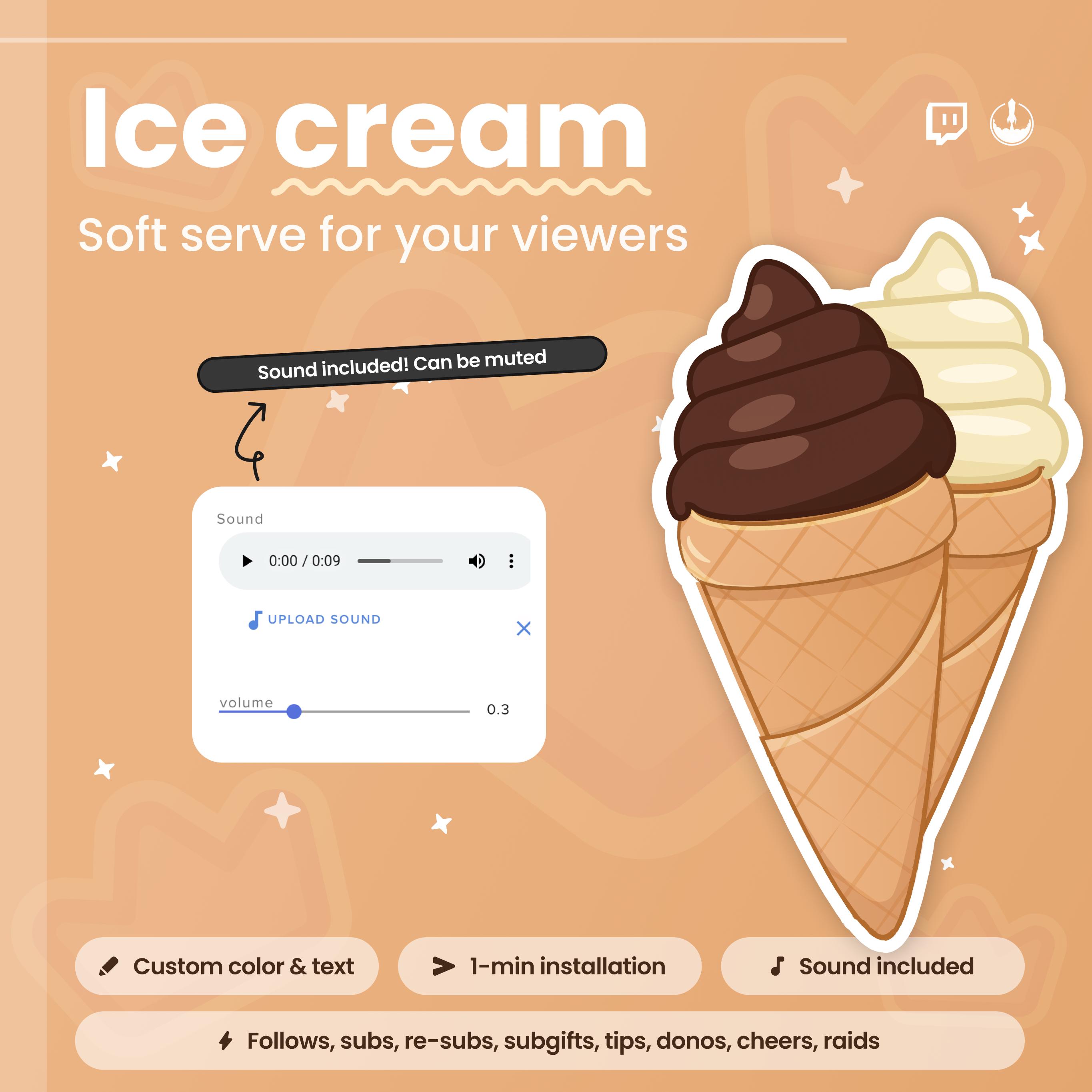 Interactive Twitch Ice Cream Widget - Customizable Animated Twitch ...
