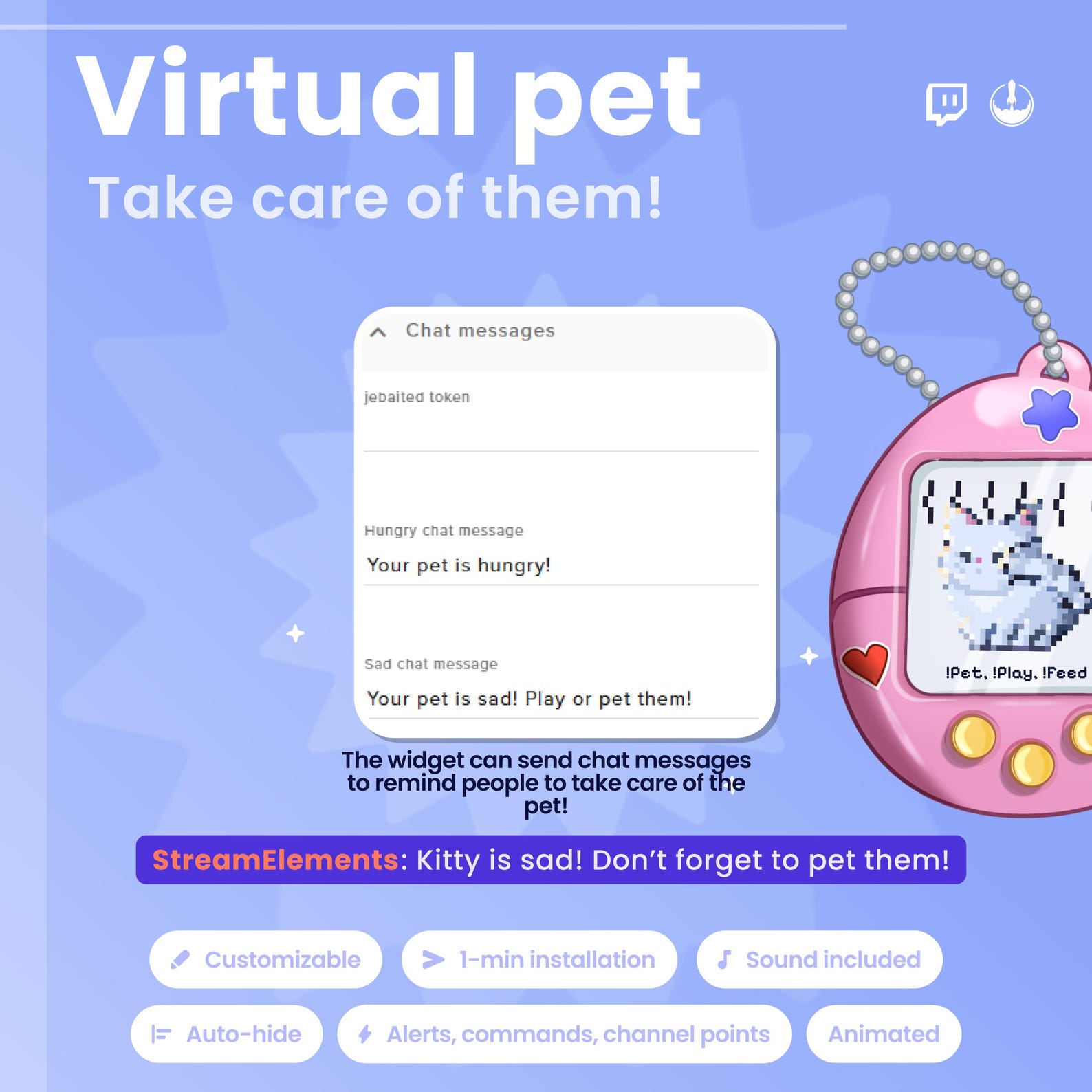 Animated Pixel Art Twitch Cat Pet Widget: Twitch Stream Overlay ...