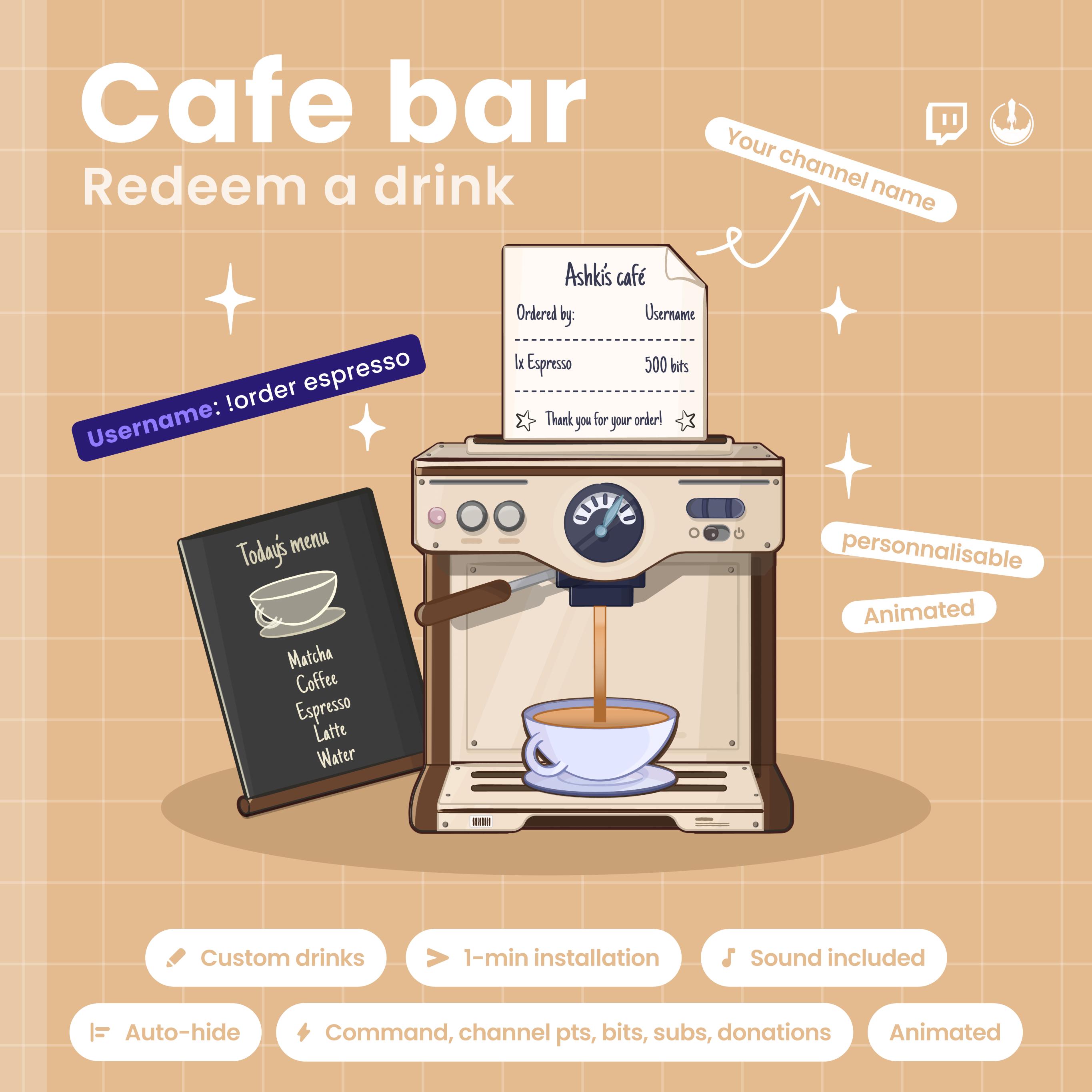 Interactive Coffee Machine Twitch Overlay - Customizable Animated ...