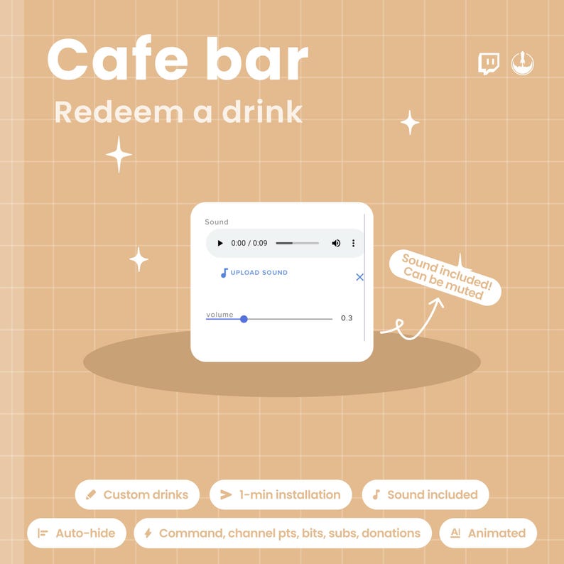 Animated Coffee Bar Twitch Widget – Customizable Drink Machine – Twitch ...