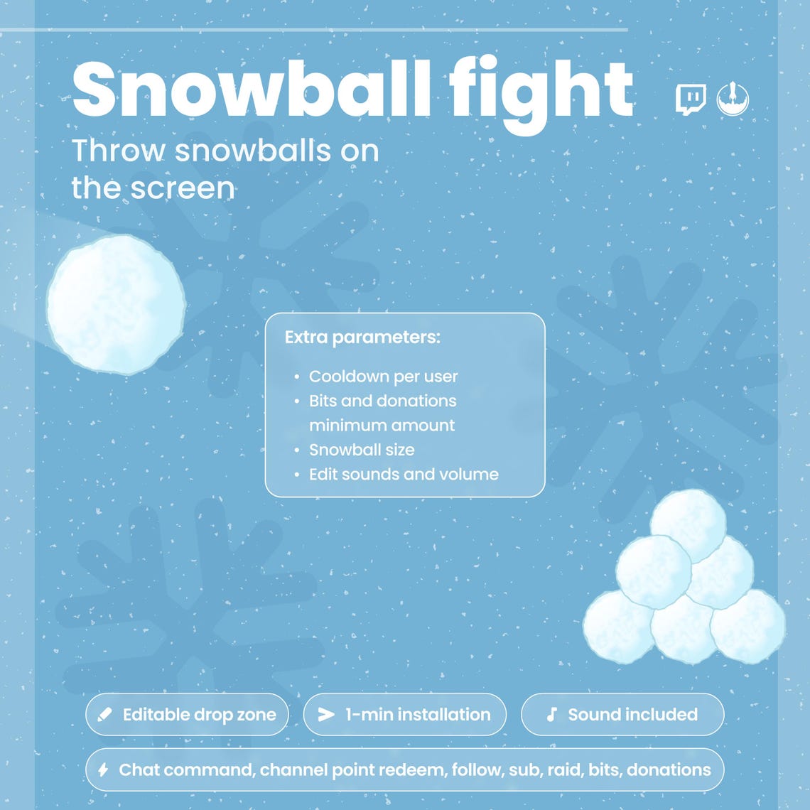 Interactive Snowball Fight Twitch Widget | Christmas Winter Animated ...