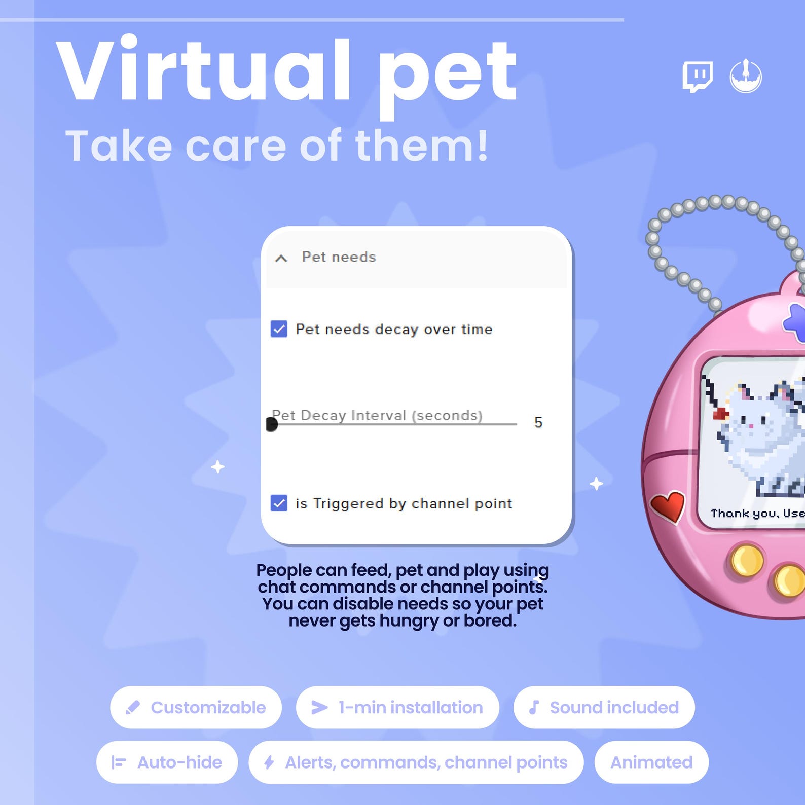 Animated Pixel Art Twitch Cat Pet Widget: Twitch Stream Overlay ...