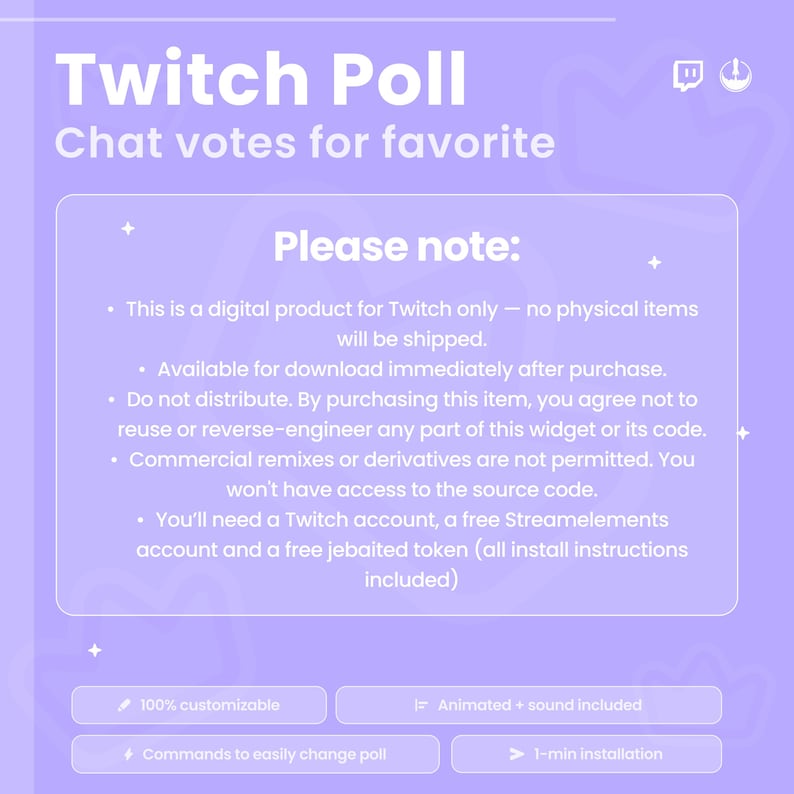 Interactive Twitch Poll Widget | Chat Voting Overlay | Animated Emoji ...