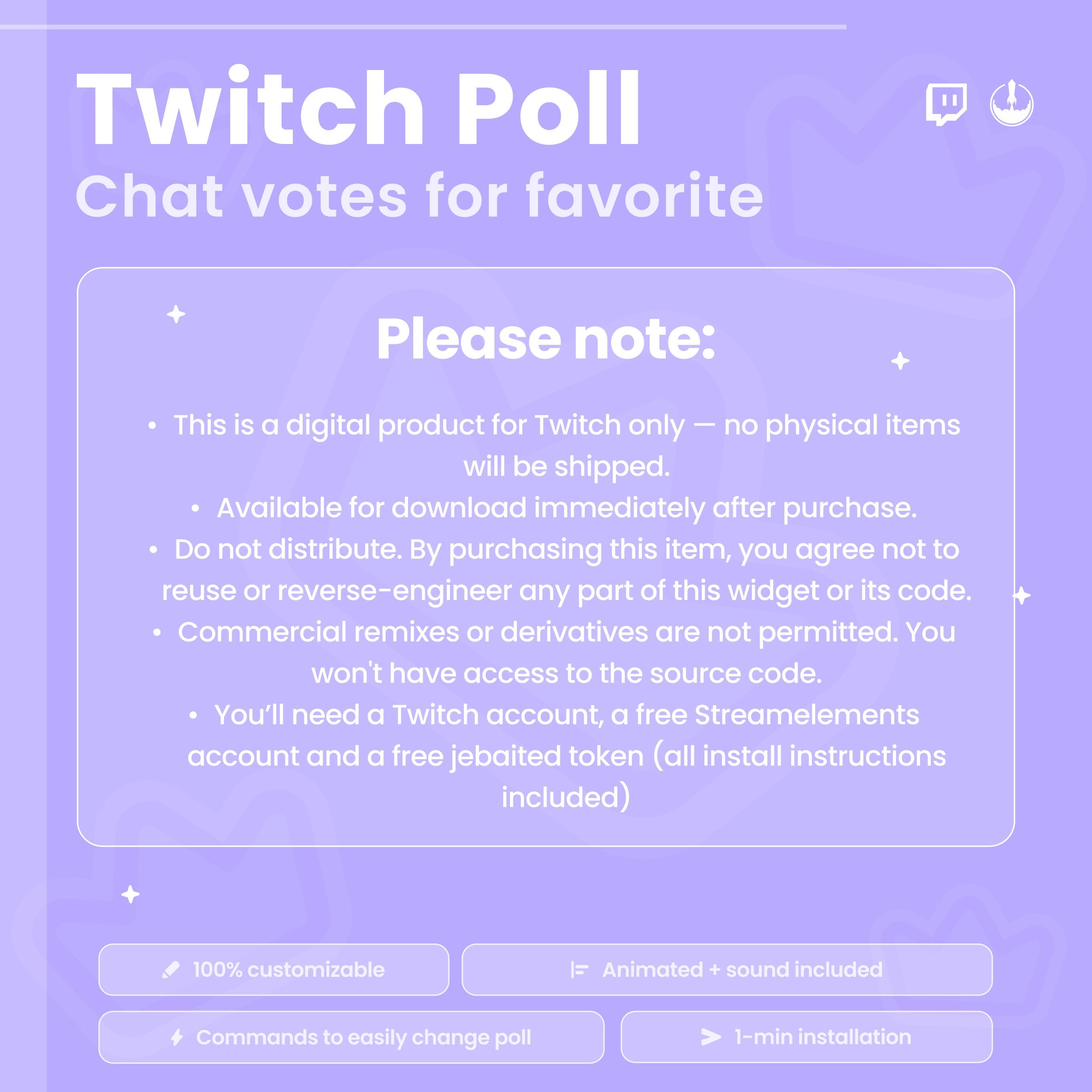 Interactive Twitch Poll Widget | Chat Voting Overlay | Animated Emoji ...