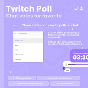 Interactive Twitch Poll Widget | Chat Voting Overlay | Animated Emoji ...