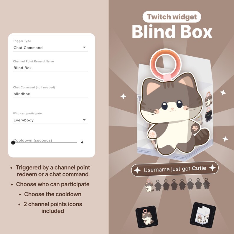 Twitch Cat Blind Box Widget: Animated Stream Overlay (digital Download ...