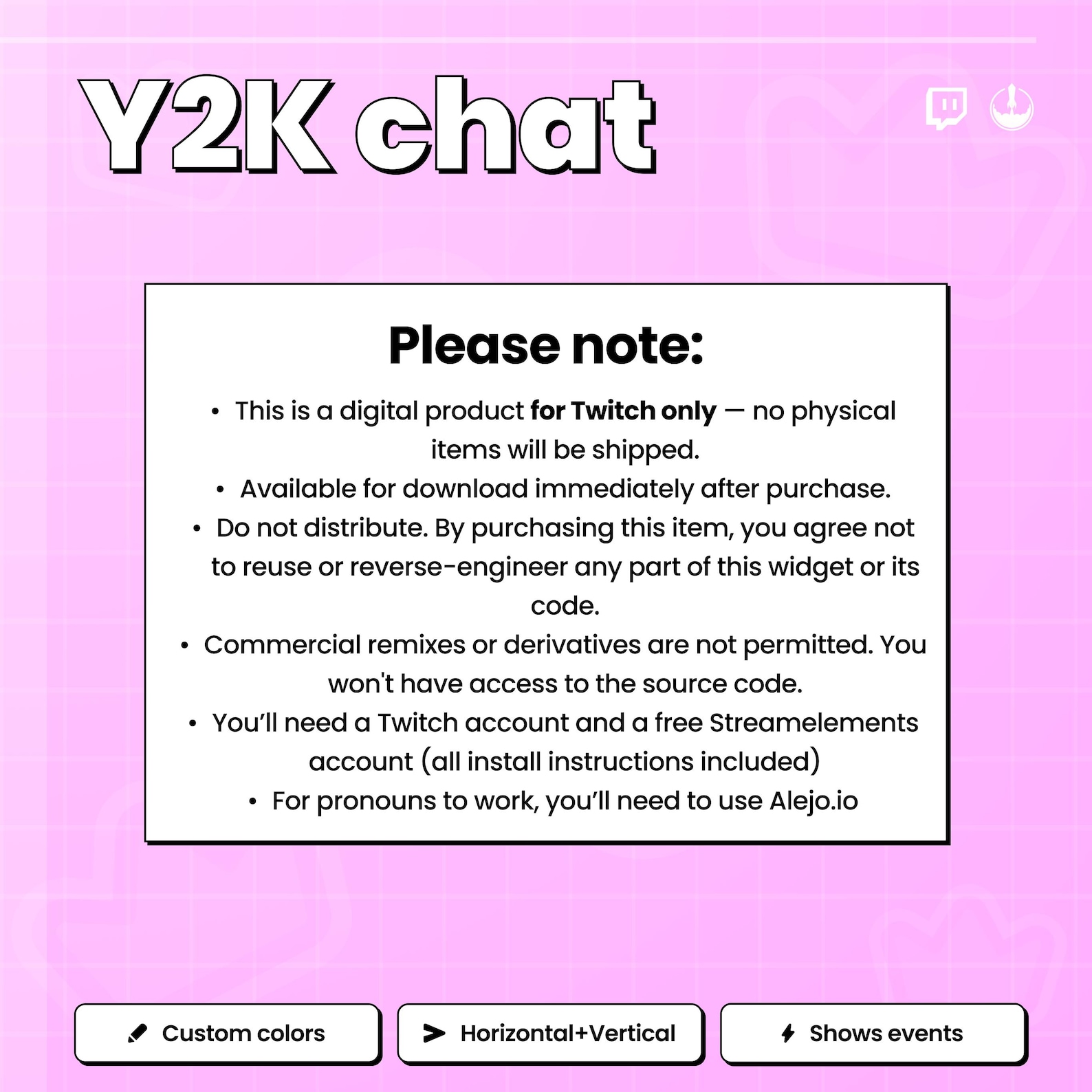 Y2K Retro Twitch Chat Overlay Widget: Animated Stream Overlay (digital ...