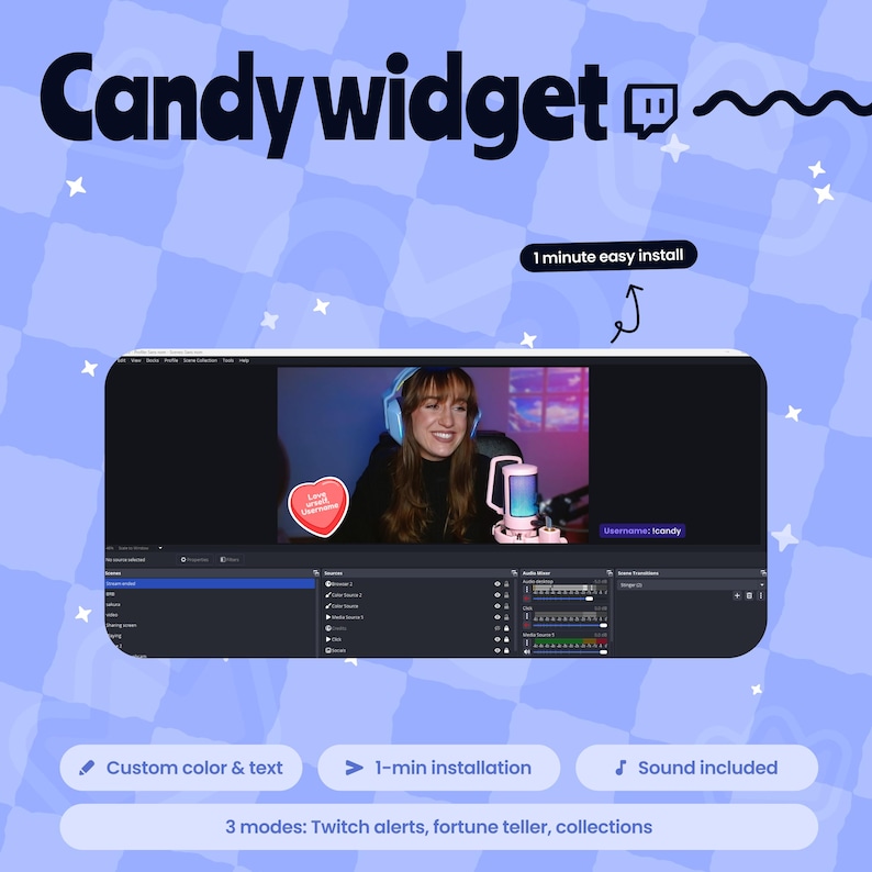 Candy Heart Alert Twitch Widget for Streamelements | Fortune Teller | Collection Game ...
