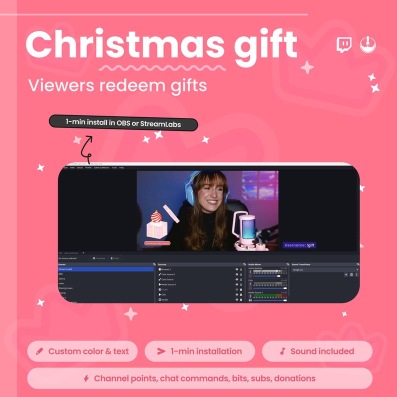 Interactive Twitch Christmas Gift Widget Overlay - Viewer Reward System ...