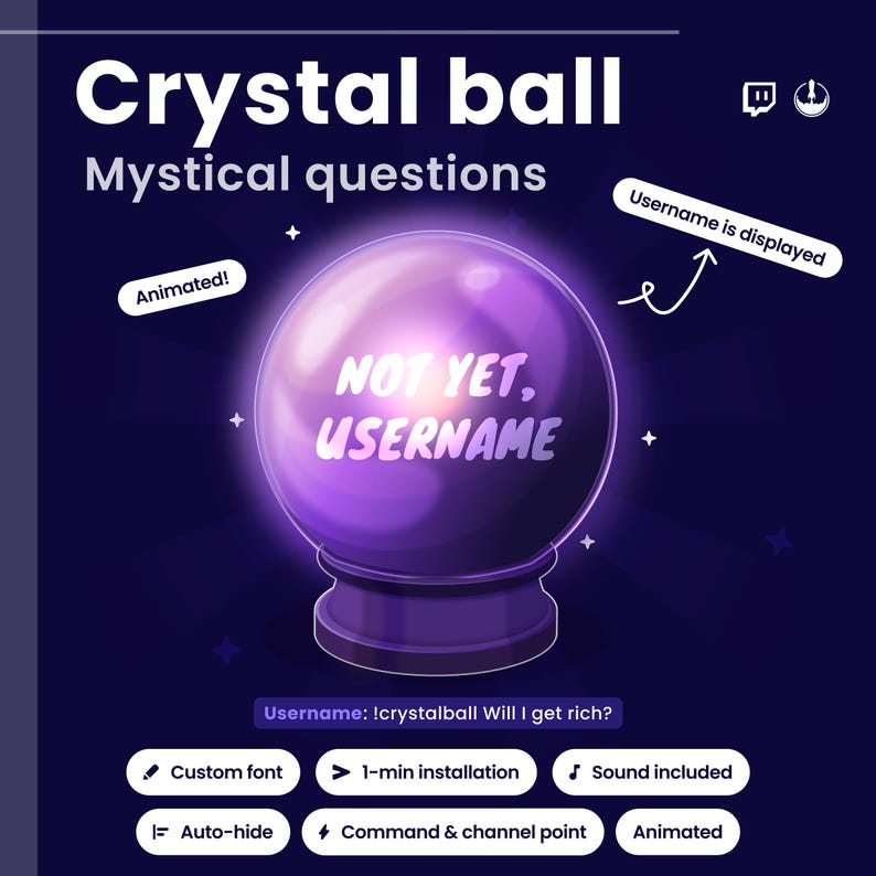Interactive Twitch Crystal Ball Widget Magic: Fortune Reader, Witch ...
