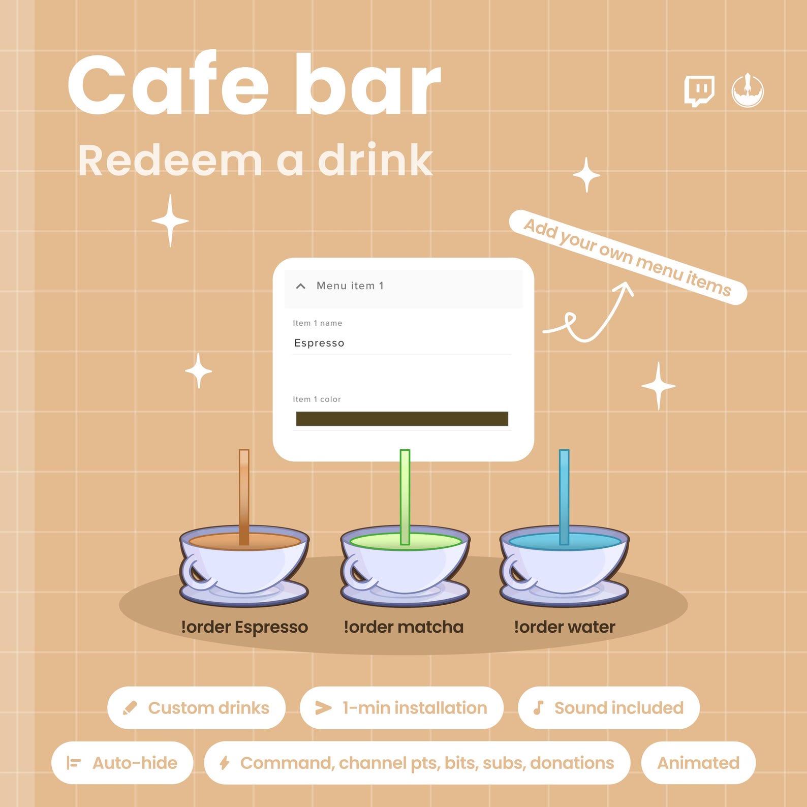 Interactive Coffee Machine Twitch Overlay - Customizable Animated ...