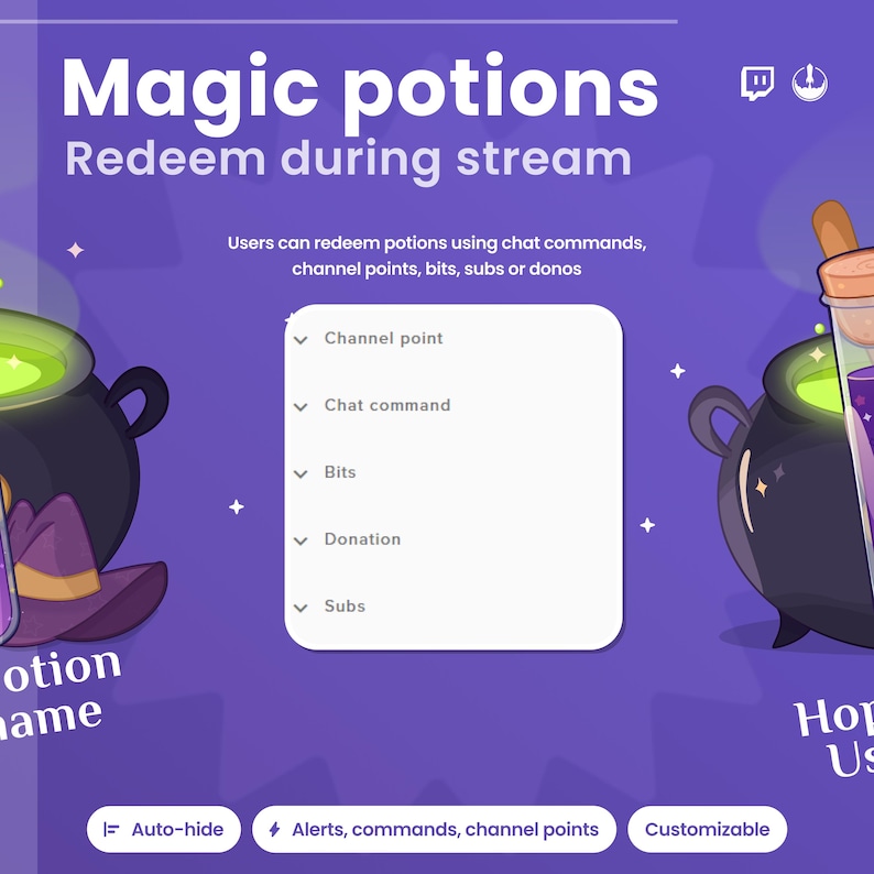 Halloween Twitch Potion Widget, Interactive Cauldron Widget: Vtuber ...
