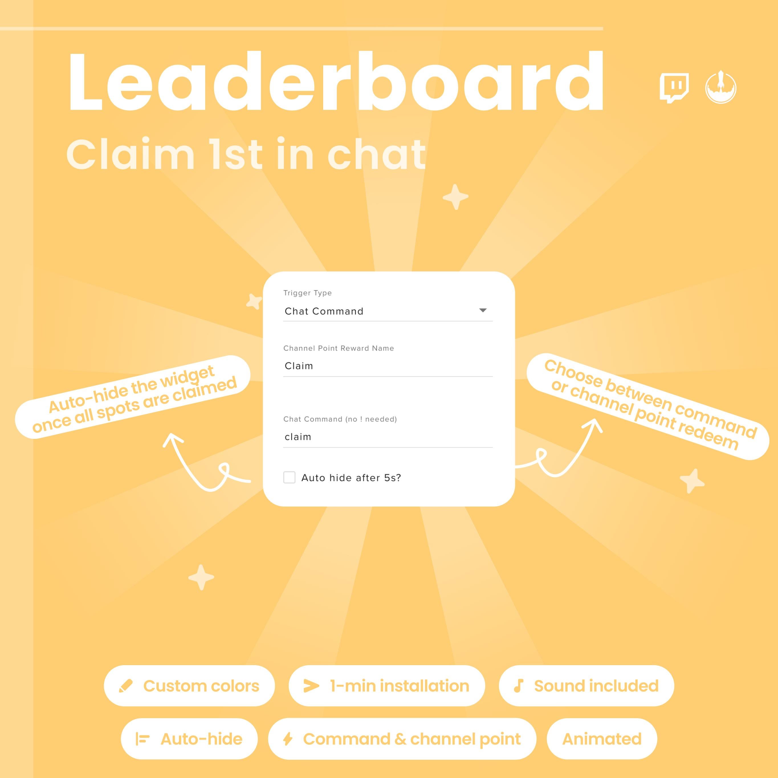 Leaderboard Twitch Widget: Interactive Stream Overlay for First in Chat ...