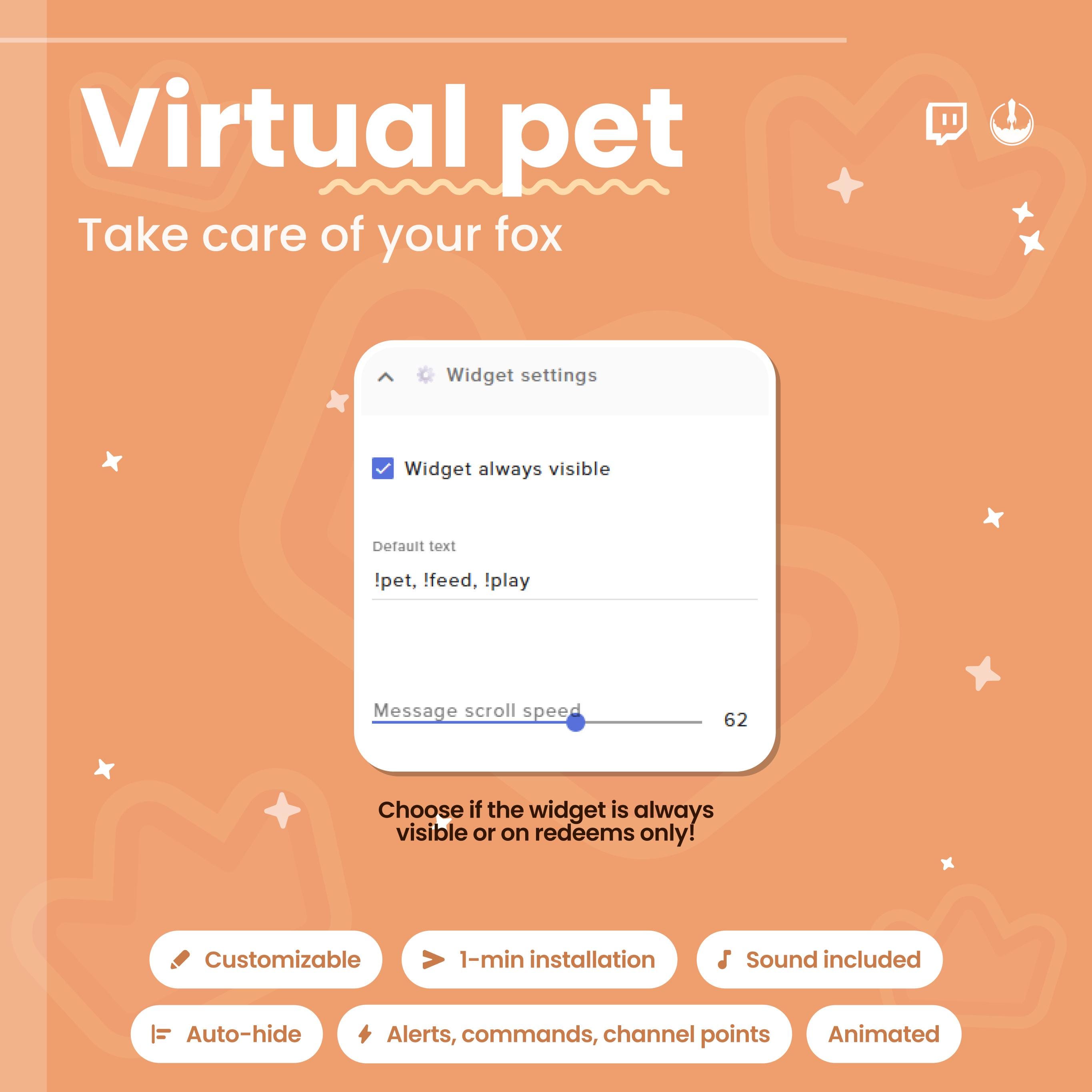 Animated Pixel Art Twitch Fox Pet Widget: Twitch Stream Overlay - Etsy