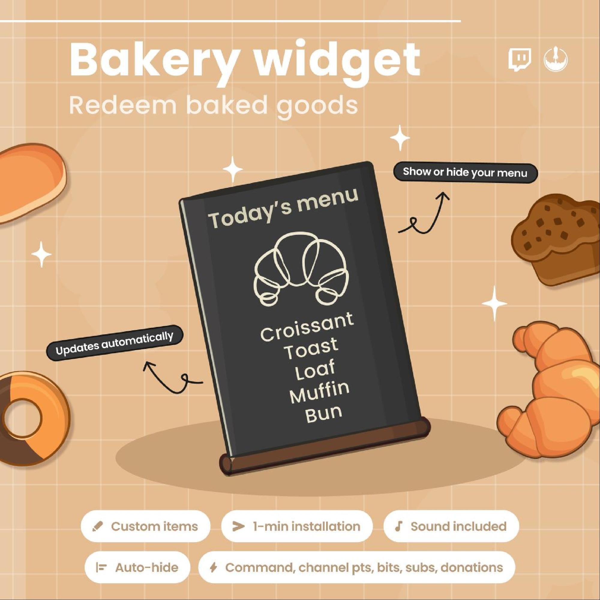 Interactive Bakery Widget - Customizable Animated Twitch Overlay - Cafe ...