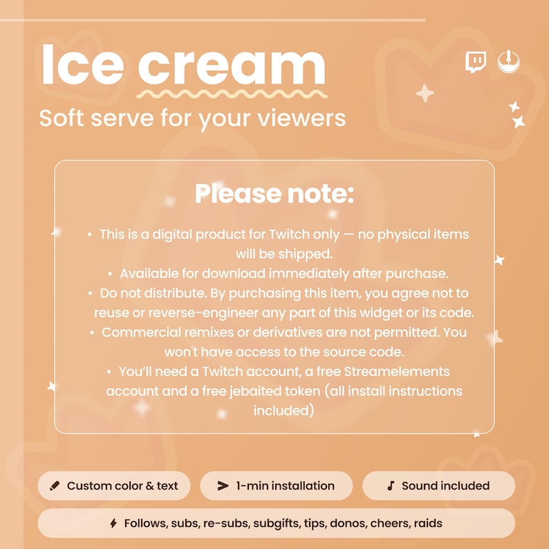 Interactive Twitch Ice Cream Widget - Customizable Animated Twitch ...