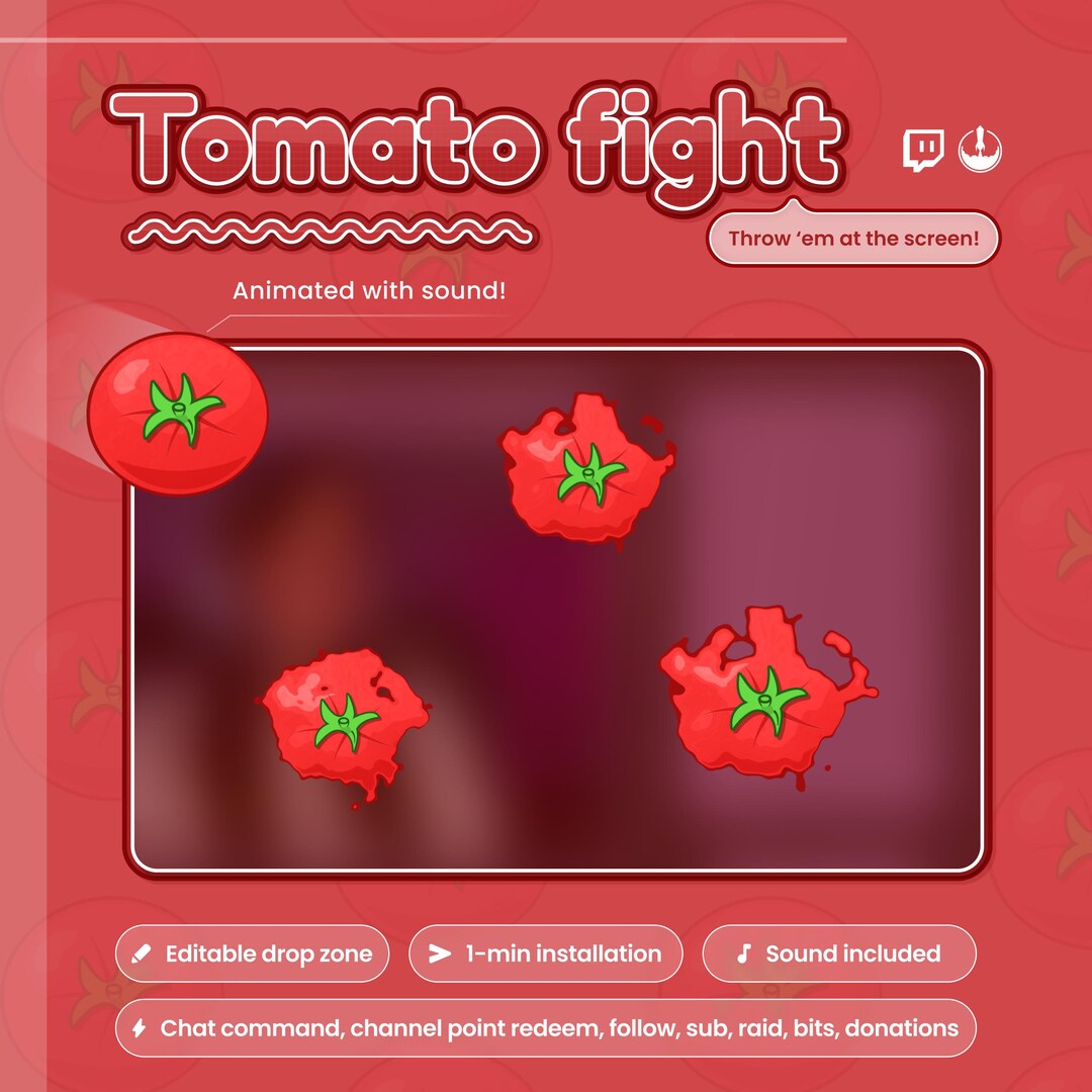 Interactive Twitch Overlay – Tomato Fight Game | Animated Tomato Throw ...