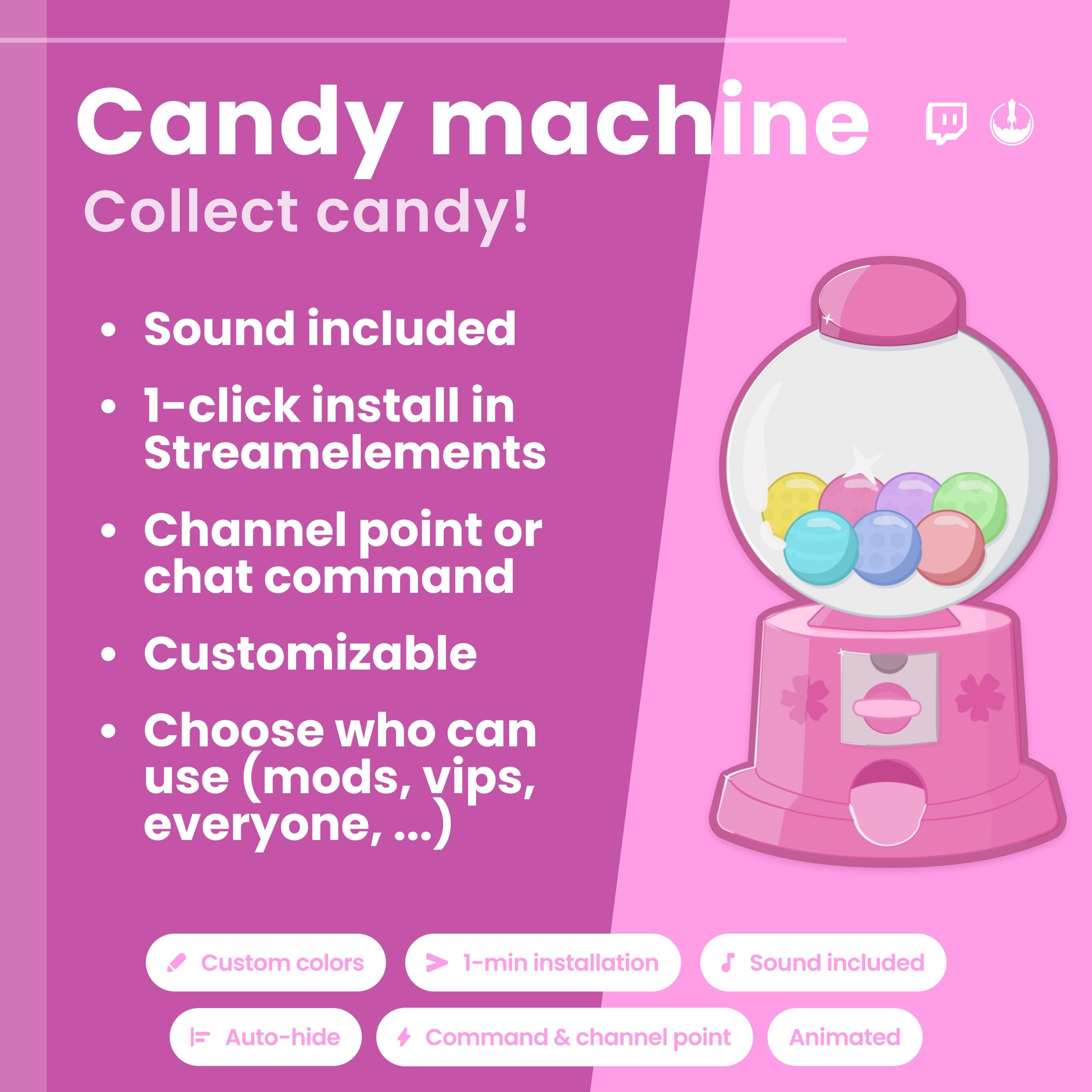 Animated Twitch Gumball Widget: Kawaii Candy Gacha Overlay ...