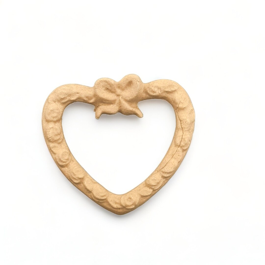 6 Pcs Wood Carved Decorative Heart Frame 7cm. X 6cm.- Bending Model ...