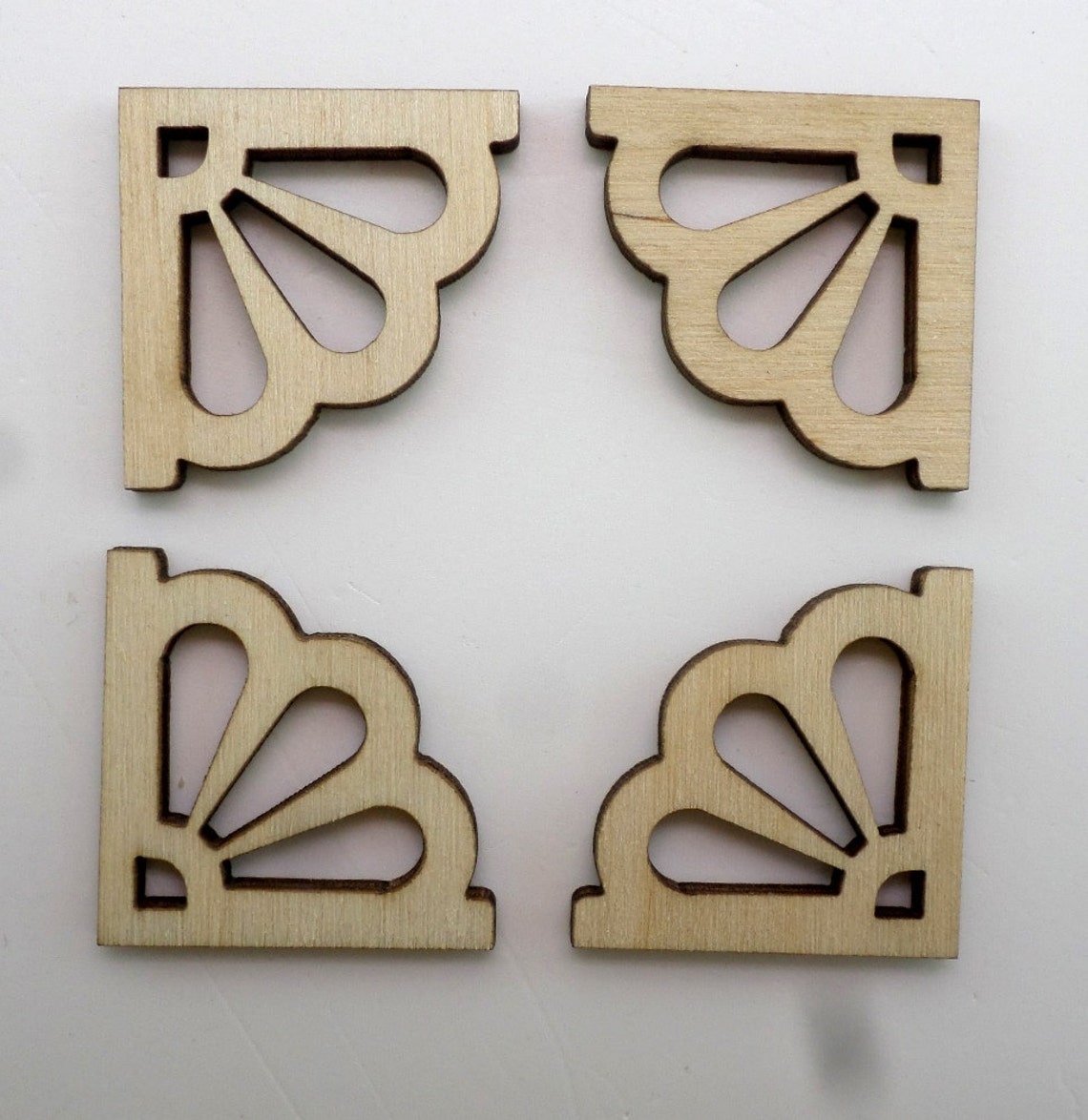 Wooden Corners Set of 4 Pieces Embellishments for - Etsy