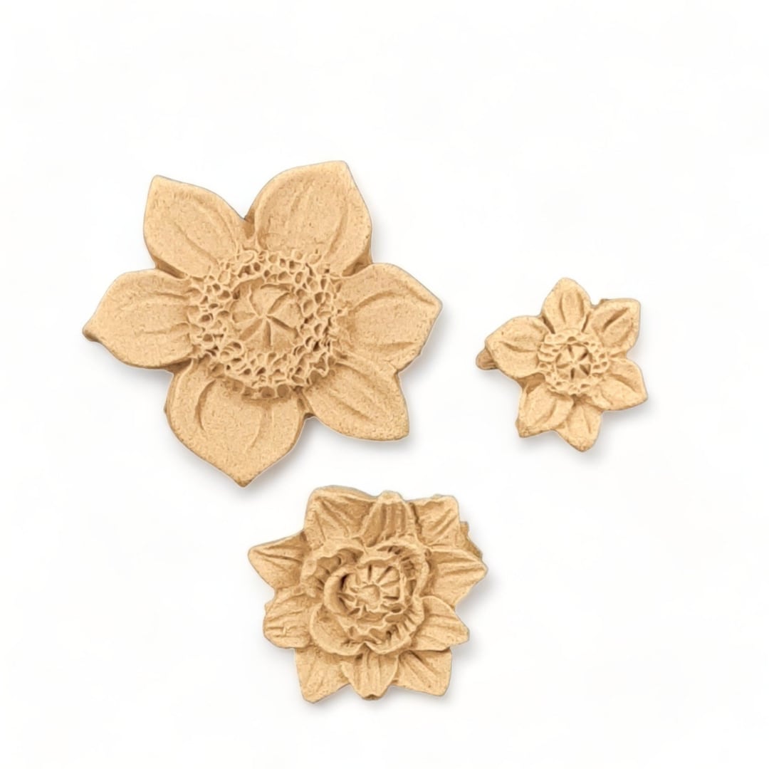 6 Sets Wood Carved Decorative Flower Set of 3 Pieces- Bending Model ...