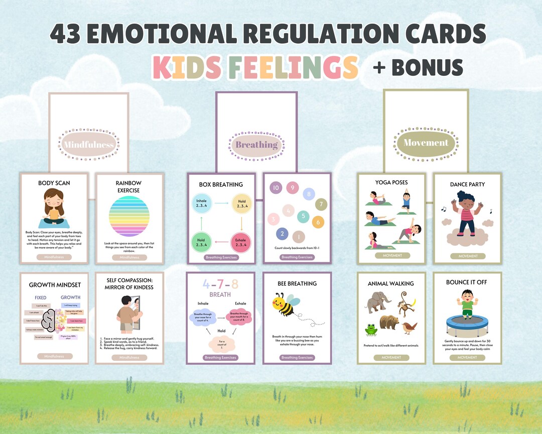 Calming Strategy Cards for Kids, Emotional Regulation, CBT, DBT Coping ...