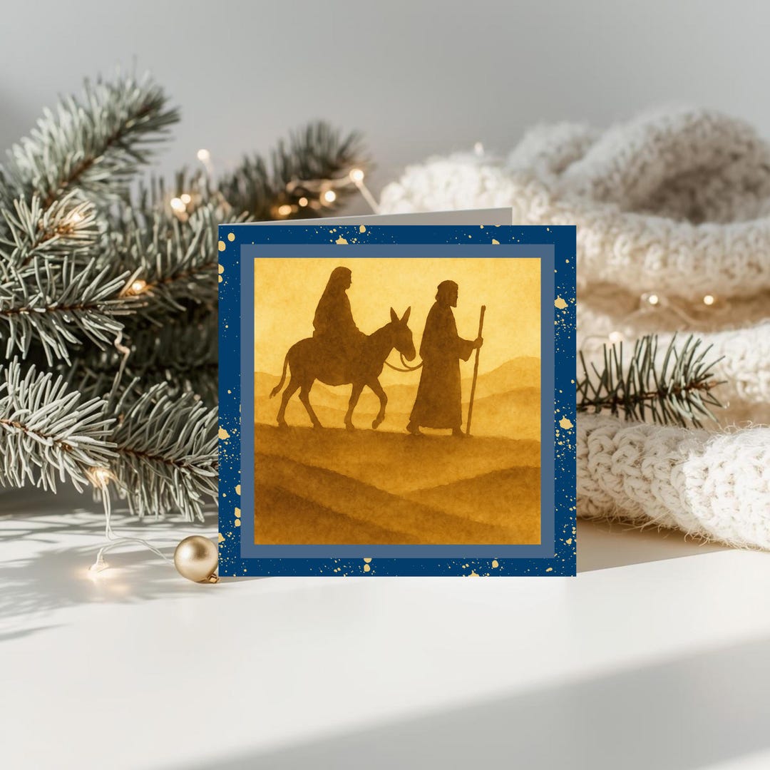 Christmas Nativity Cards - Mary & Joseph Journey to Bethlehem - Pack of ...