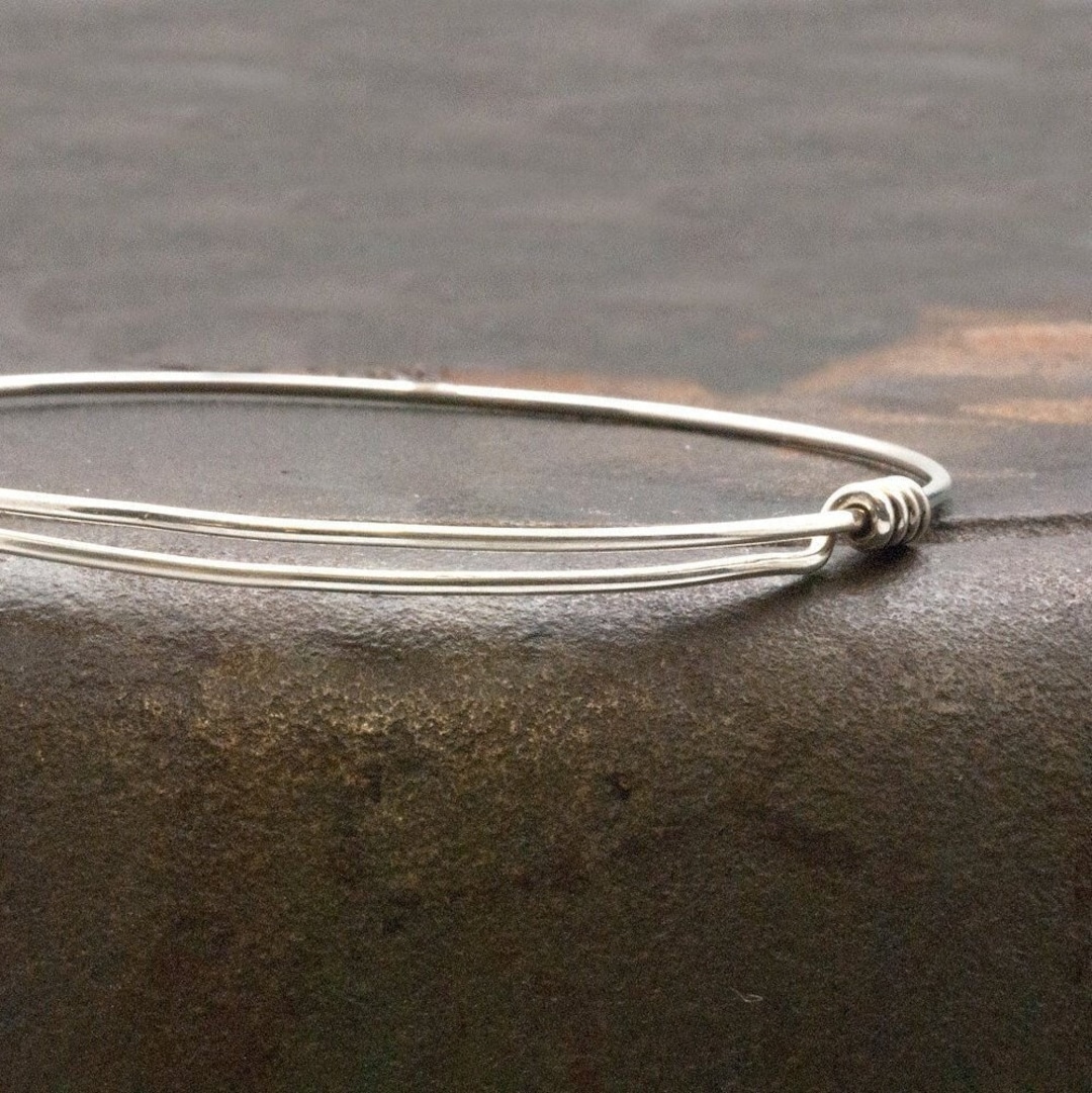 Sterling Silver Adjustable Expandable Wire Bracelet, Minimalist Men's ...