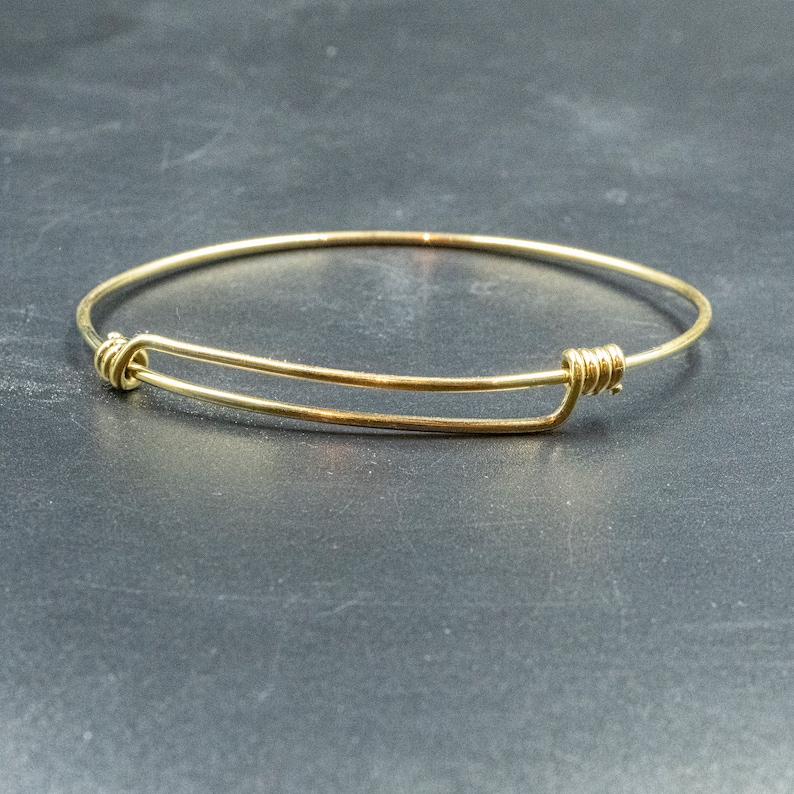 Golden Brass Adjustable Expandable Wire Bracelet, Minimalist Men's ...
