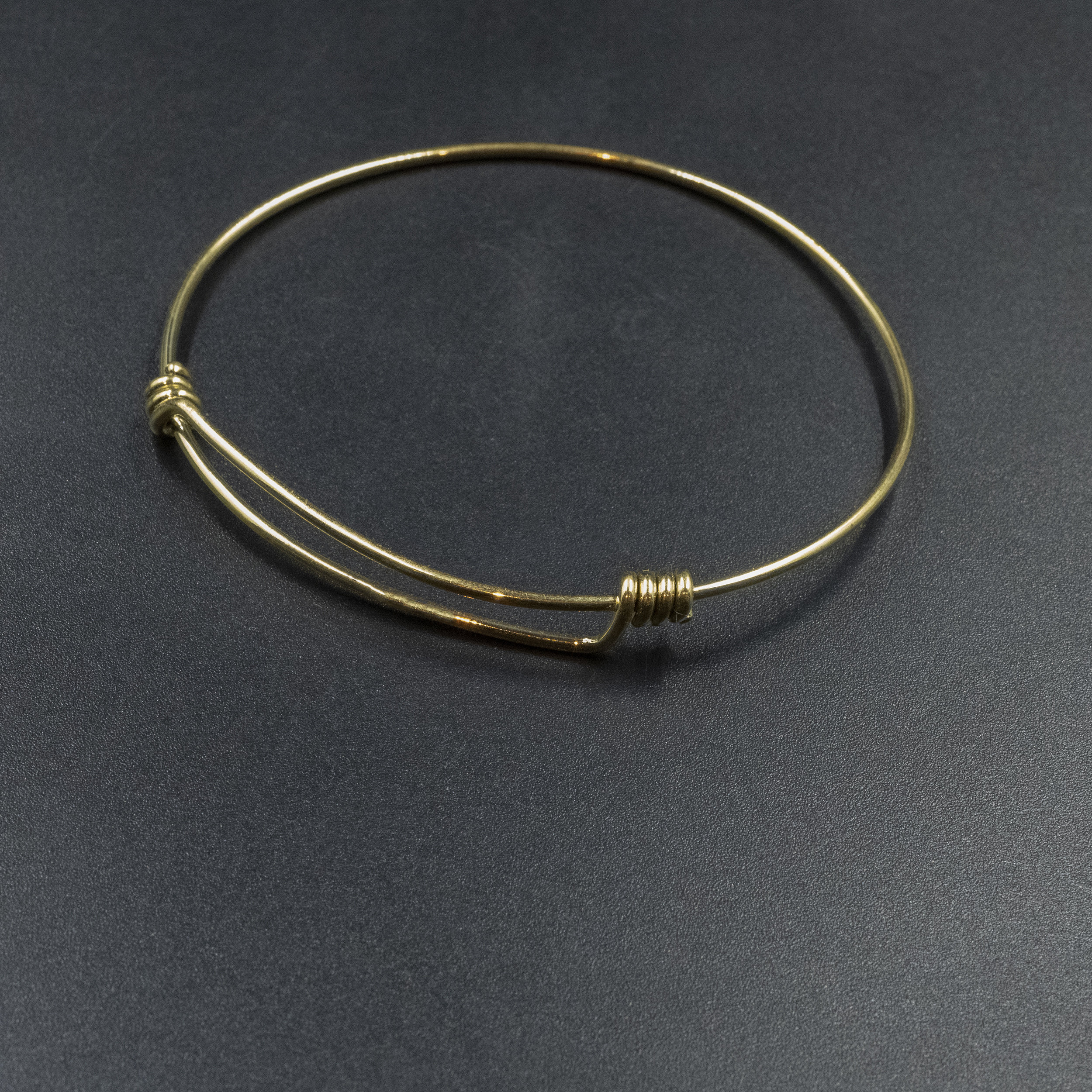 Golden Brass Adjustable Expandable Wire Bracelet, Minimalist Men's ...