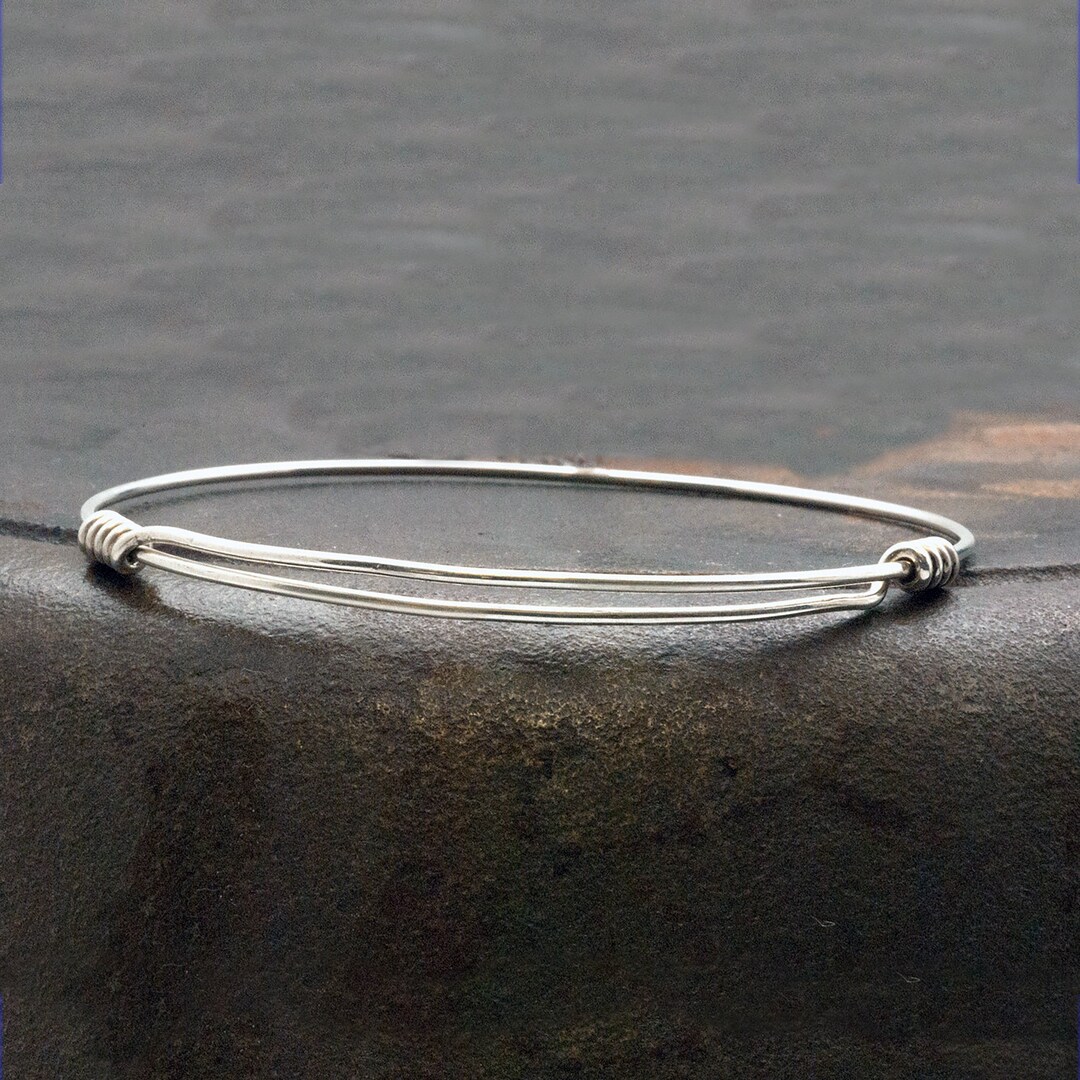 Sterling Silver Adjustable Expandable Wire Bracelet - Etsy