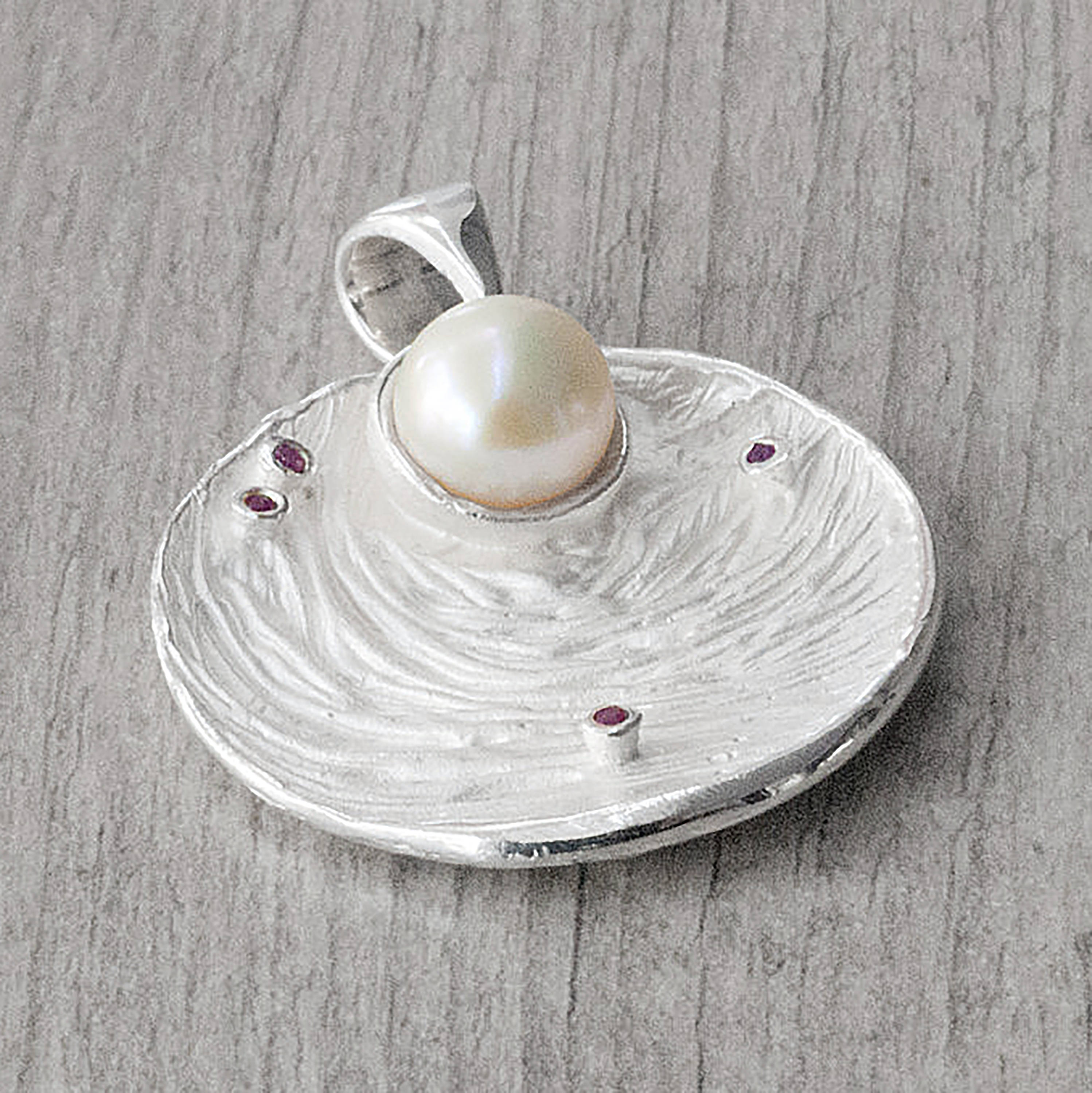 Witte parel sterling zilveren grote hanger met gekweekte parel - Etsy ...