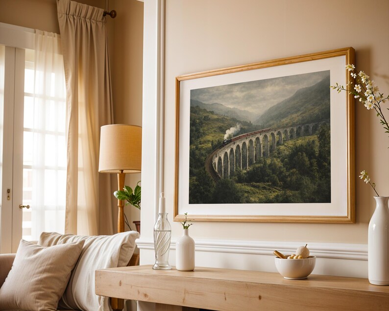 Hogwarts Express Train Concept Art Style Fantasy Landscape Print ...