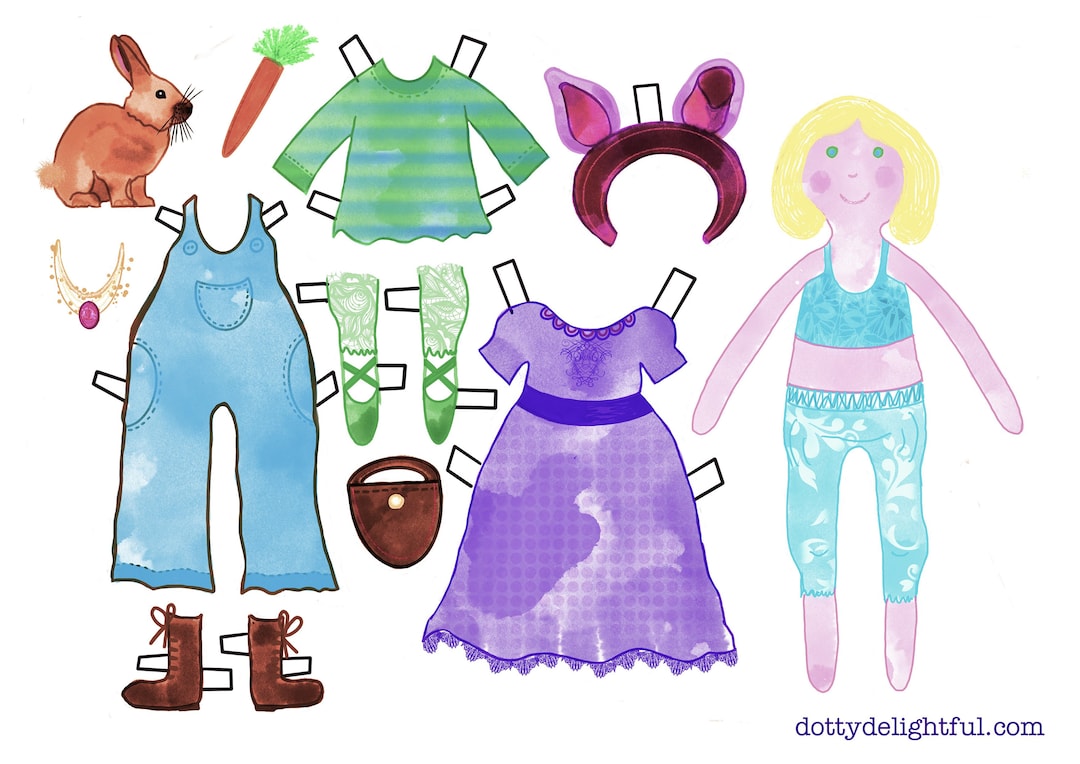 Rabbit Paper Doll Making Sheet - Etsy