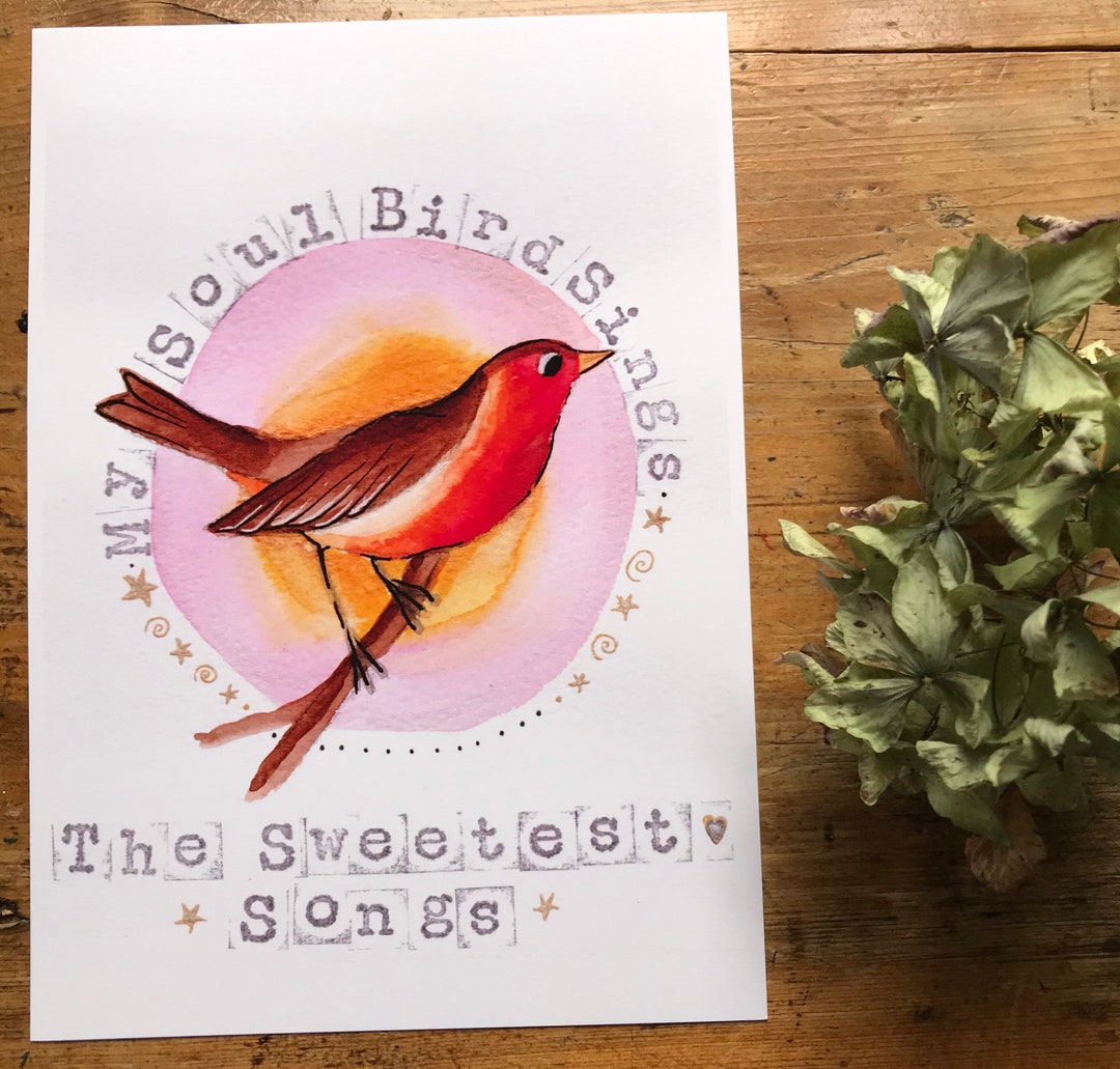Soul Bird Art Print: Watercolor Illustration (A5) - Etsy
