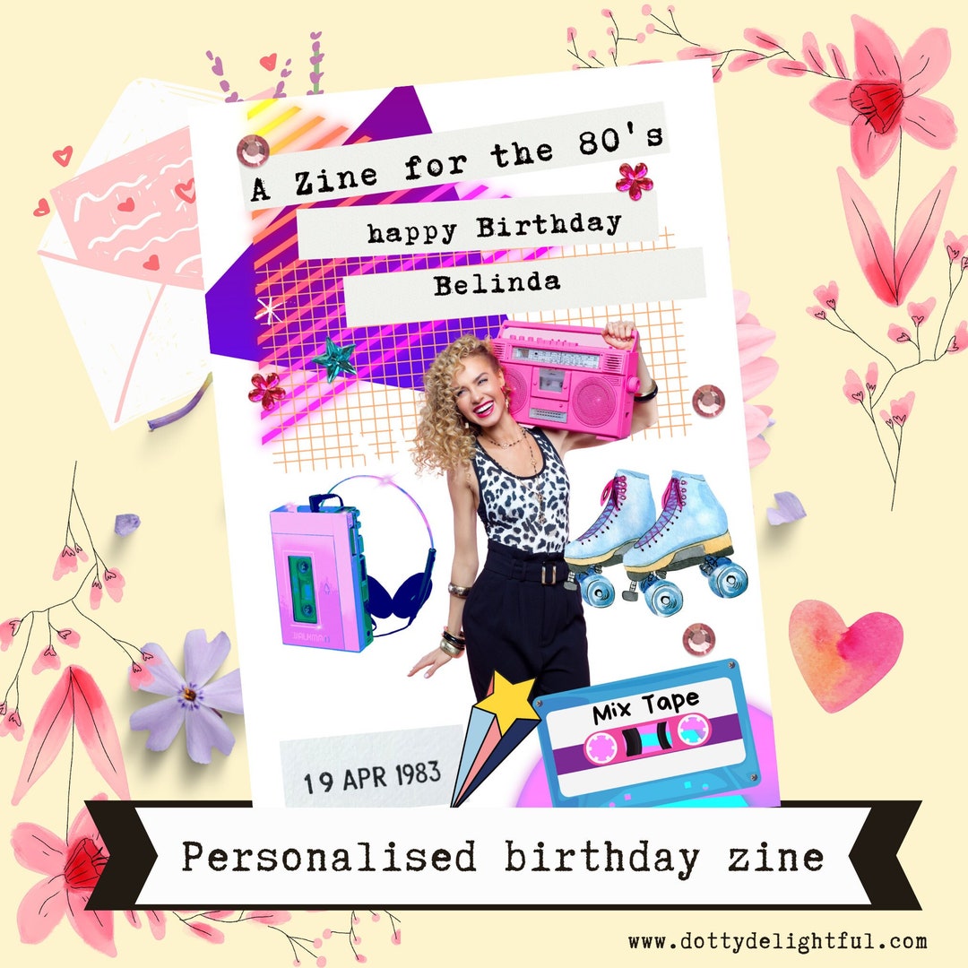 Personalised Birthday Zine, Physical Copy, Decade of Your Choice - Etsy