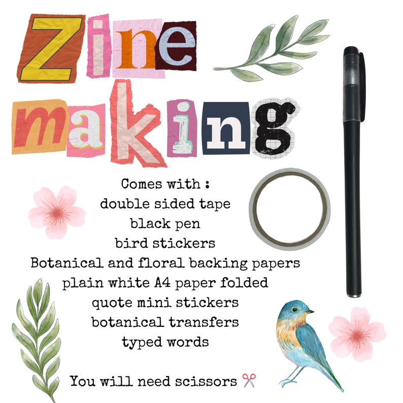 Zine Making Kit Botanicals, Flowers, Autumn, Christmas - Etsy Australia