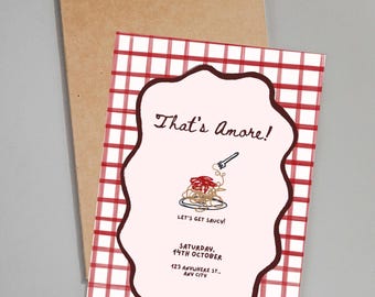 Hand-drawn Digital Party Invitation Template | Tomato Party Theme | Red ...