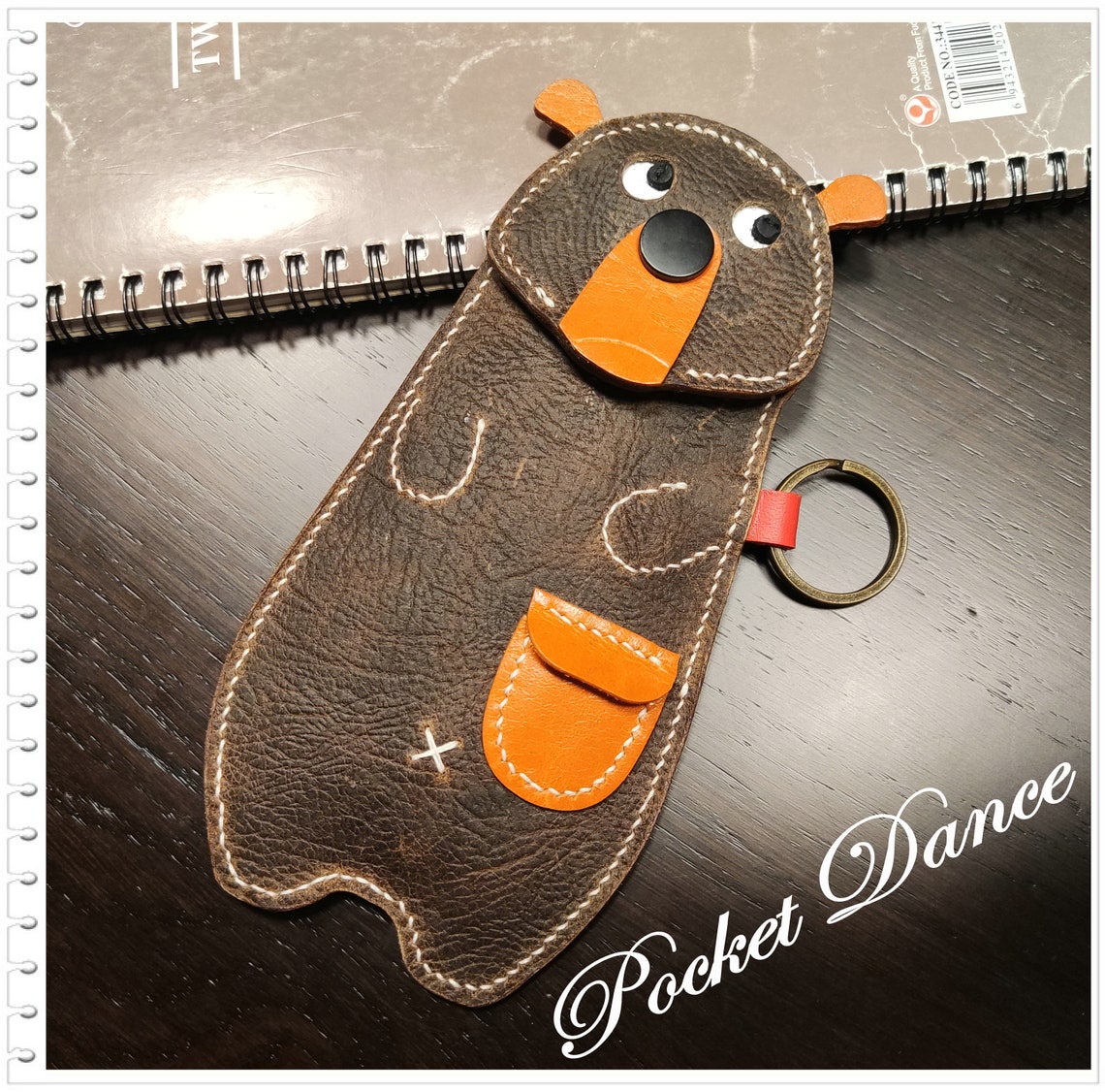 Handmade Leather Bear Small Coin Purse , Leatherwork Pencil Case, Small ...