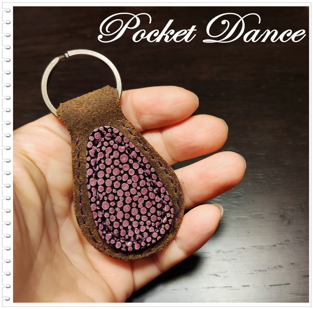 Handmade Leather Purple Keyring, Keychain, Key Holder, Key Fob, Key Tag ...