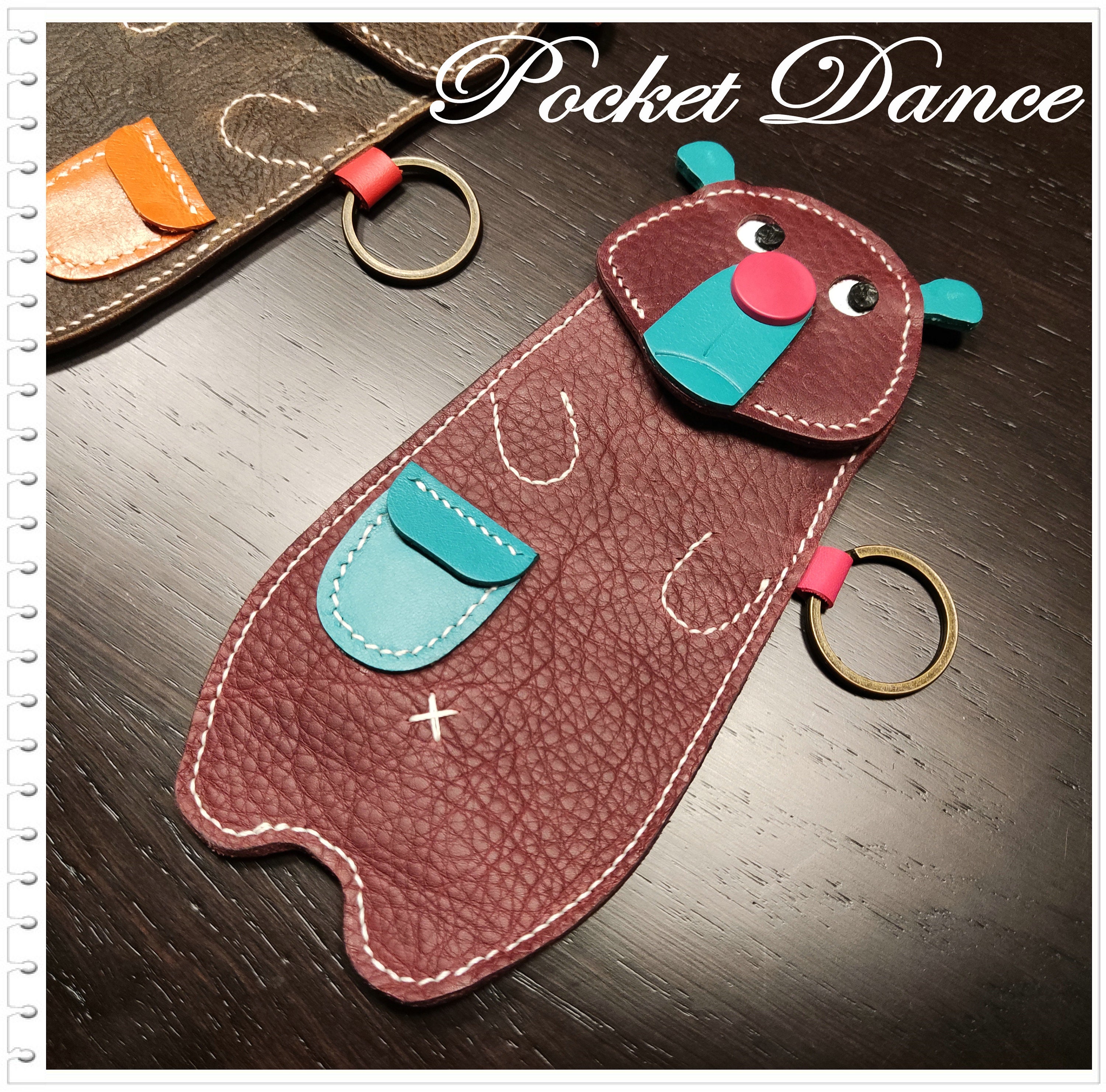 Handmade Leather Bear Small Coin Purse , Leatherwork Pencil Case, Small ...