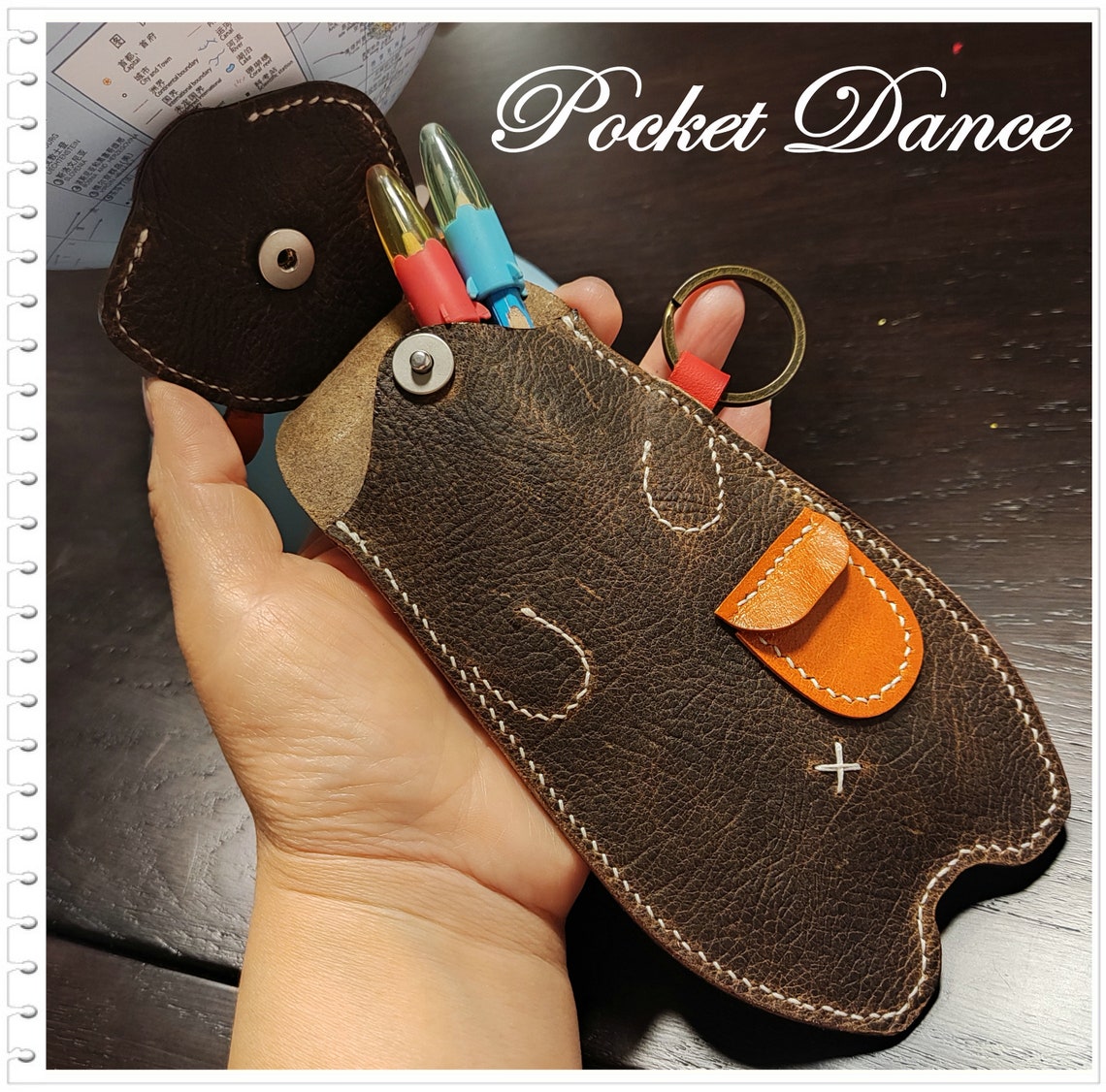 Handmade Leather Bear Small Coin Purse , Leatherwork Pencil Case, Small ...